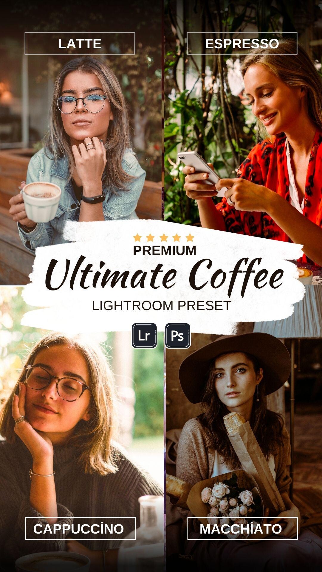 Coffee-inspired Lightroom Preset Pack | Latte, Espresso, Cappuccino and ...