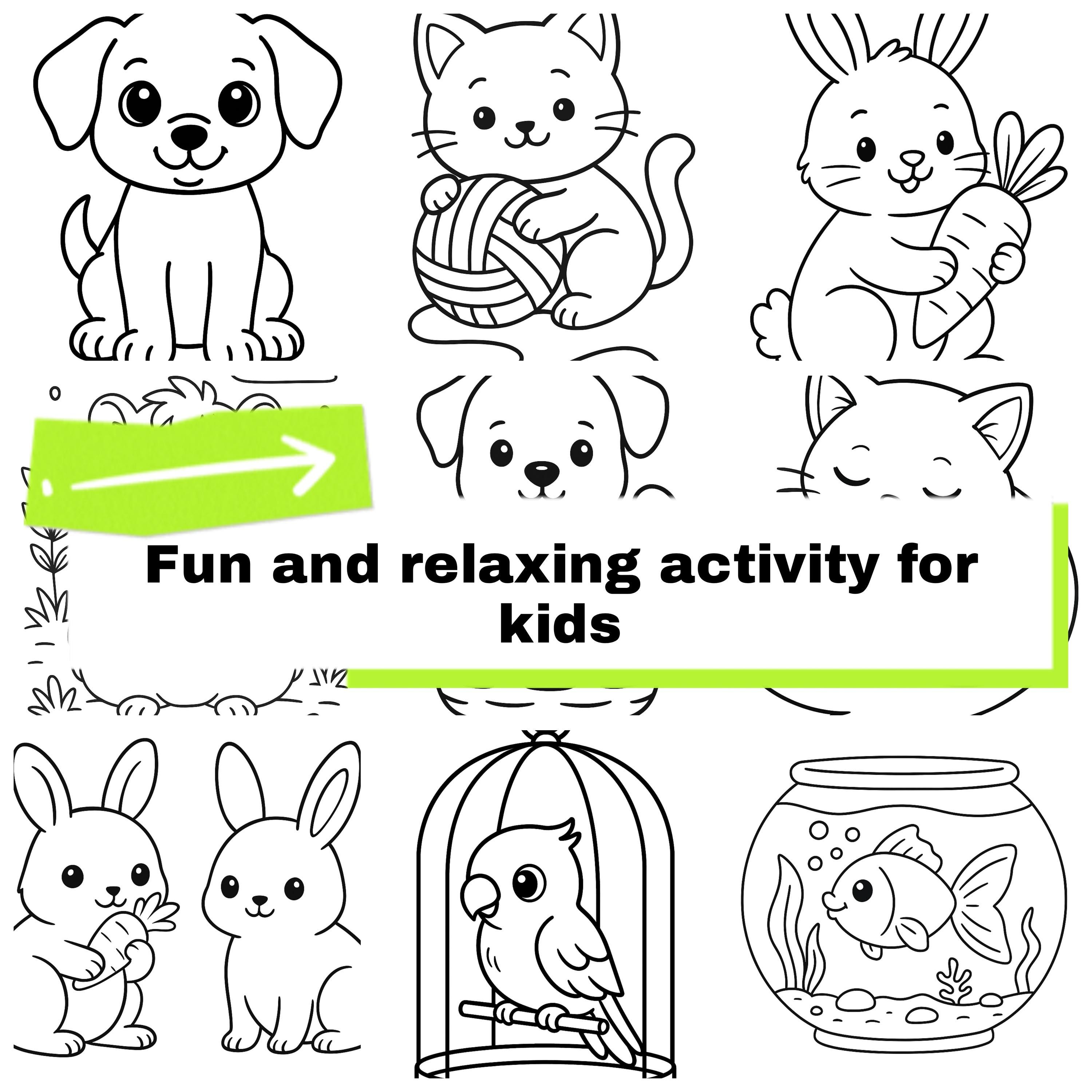 Cute Pets Coloring Pages | 10 Printable Animal Coloring Sheets for Kids ...