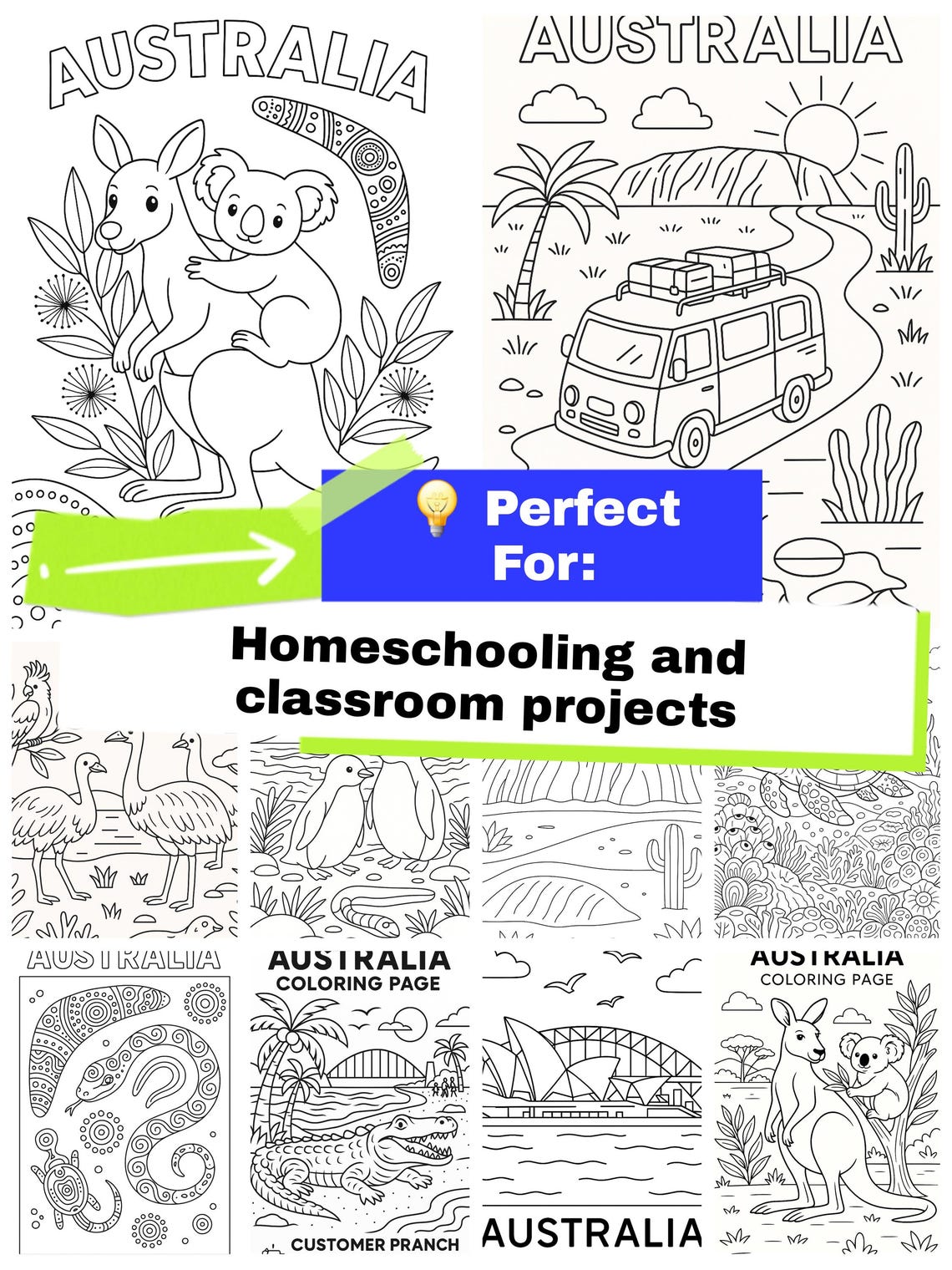 Australia Coloring Pages | 10 Printable Sheets | Kangaroo, Koala ...