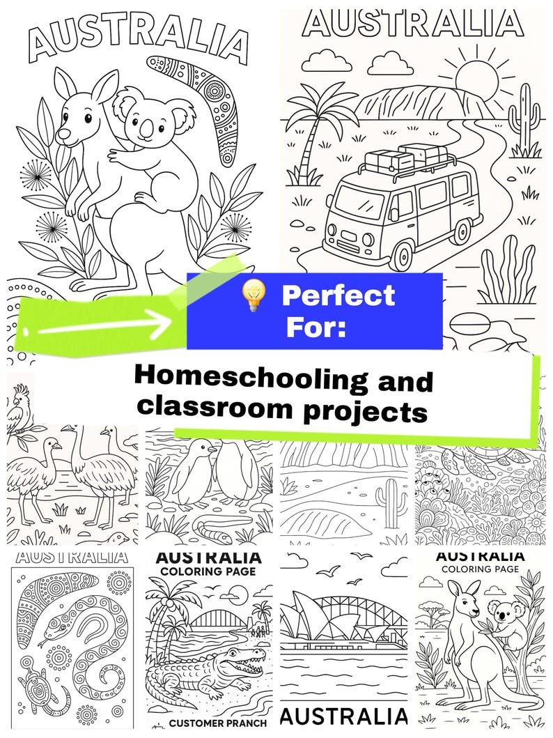 Australia Coloring Pages | 10 Printable Sheets | Kangaroo, Koala ...