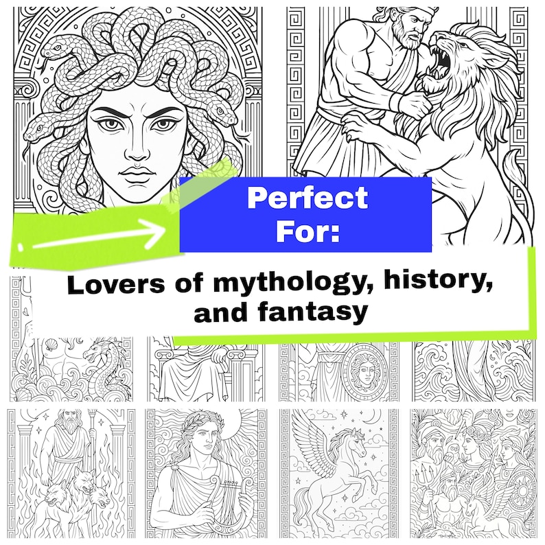 Greek Mythology Coloring Pages | 10 Printable Ancient Gods & Creatures ...