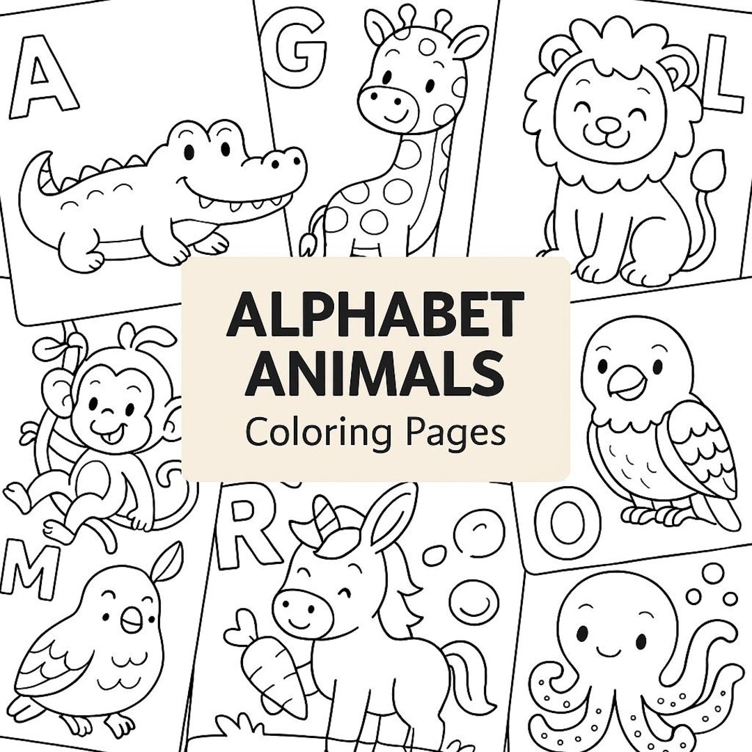 Alphabet Animals Coloring Pages | ABC Animal Coloring Book for Kids ...