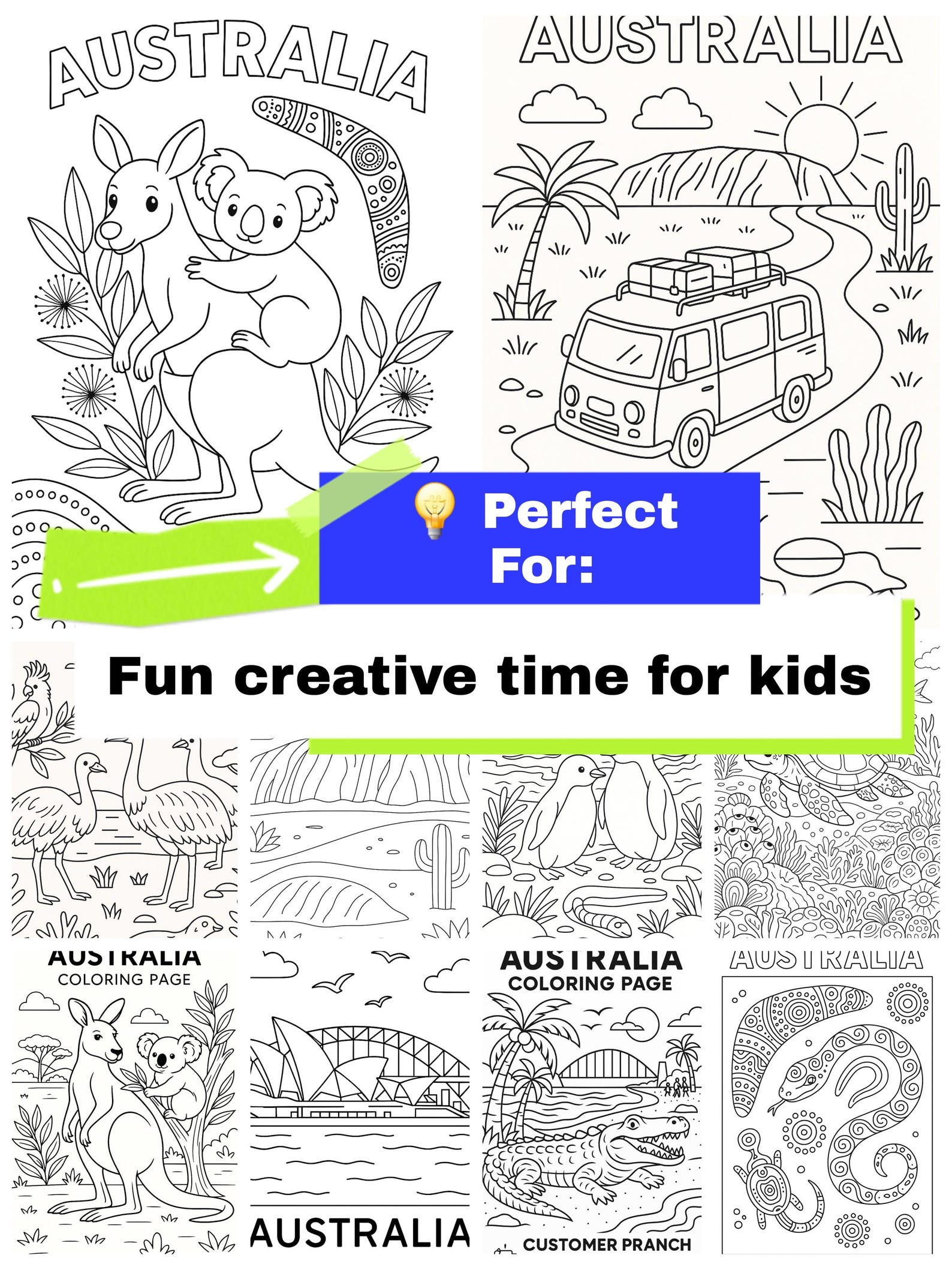 Australia Coloring Pages | 10 Printable Sheets | Kangaroo, Koala ...