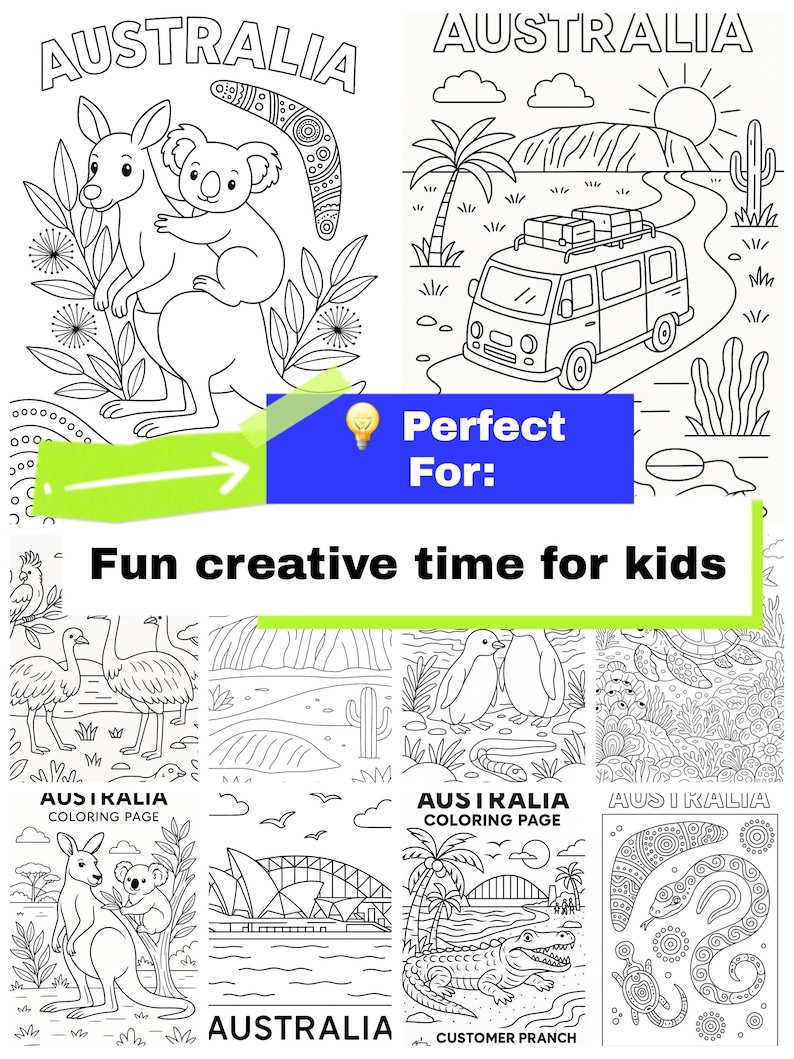 Australia Coloring Pages | 10 Printable Sheets | Kangaroo, Koala ...