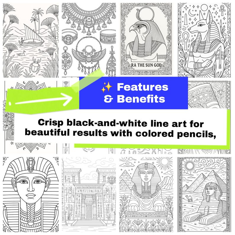 Ancient Egypt Coloring Pages | 12 Printable Sheets With Pyramids ...