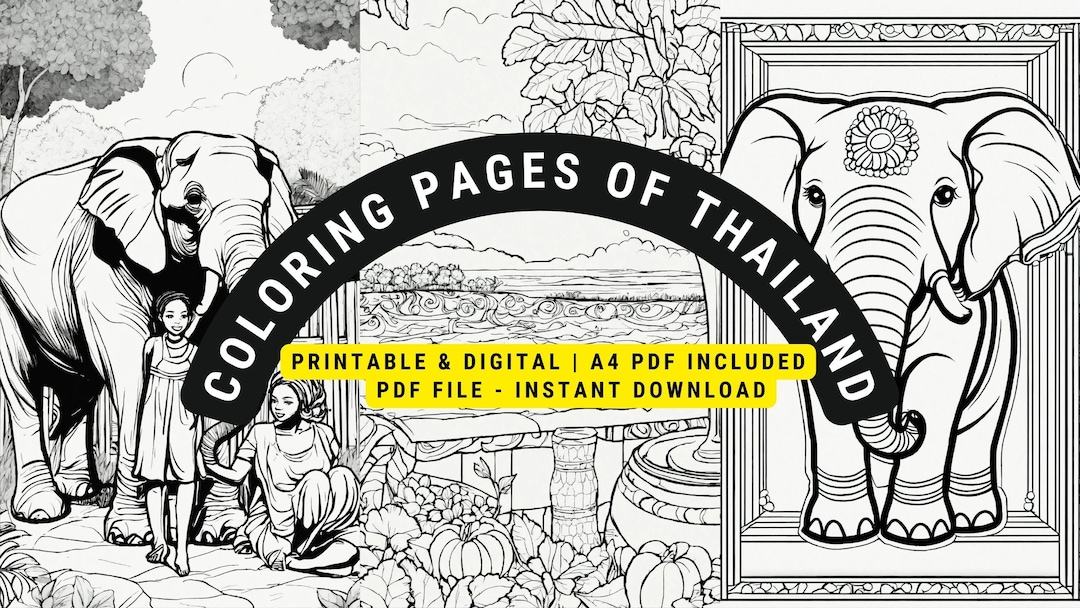 Thailand Coloring Pages | Tropical Culture and Travel Art | Printable ...