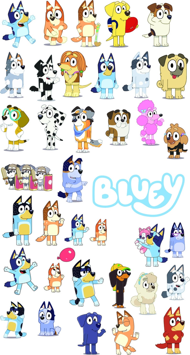 Vinyl Wall Decals Bluey All Characters | Etsy Vinyl Wall Decals Bluey All Characters | Etsy