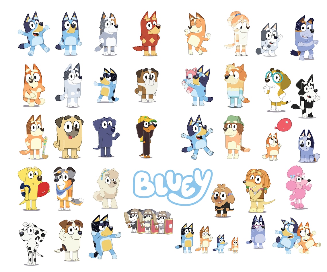 Glossy Vinyl Bluey Individual Characters - Etsy UK