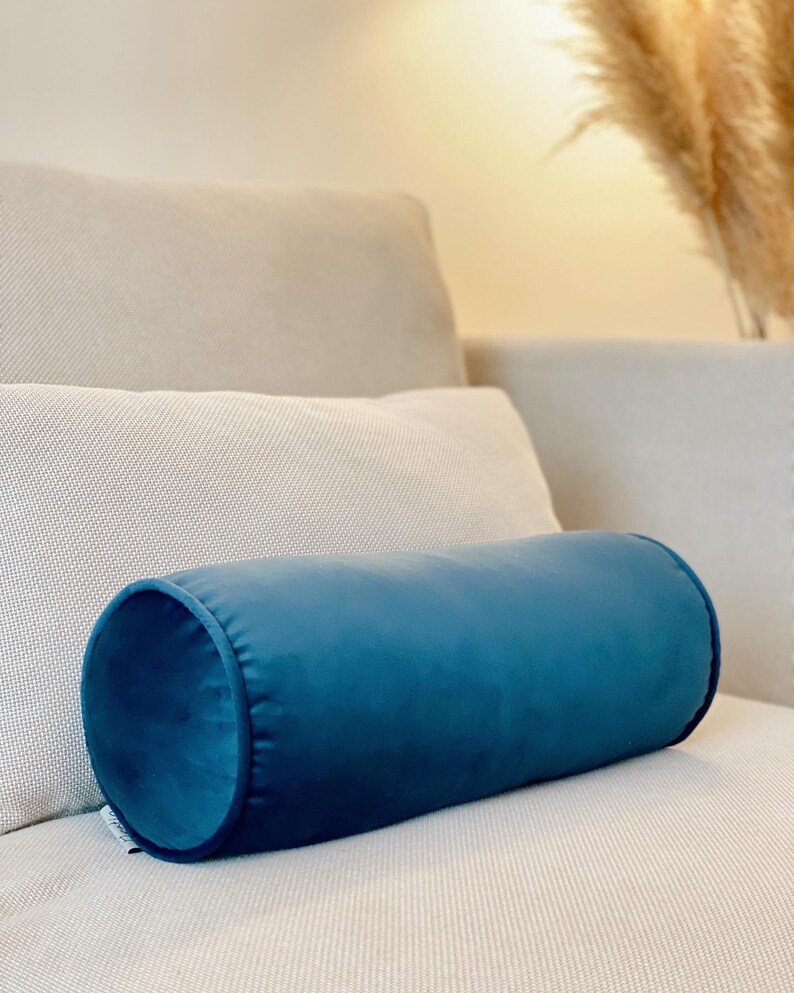 Velvet Bolster Pillow With Piping | Velvet Cushion | Body Pillow 14 ...