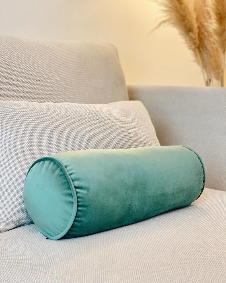 Velvet Bolster Pillow With Piping | Velvet Cushion | Body Pillow 14 ...