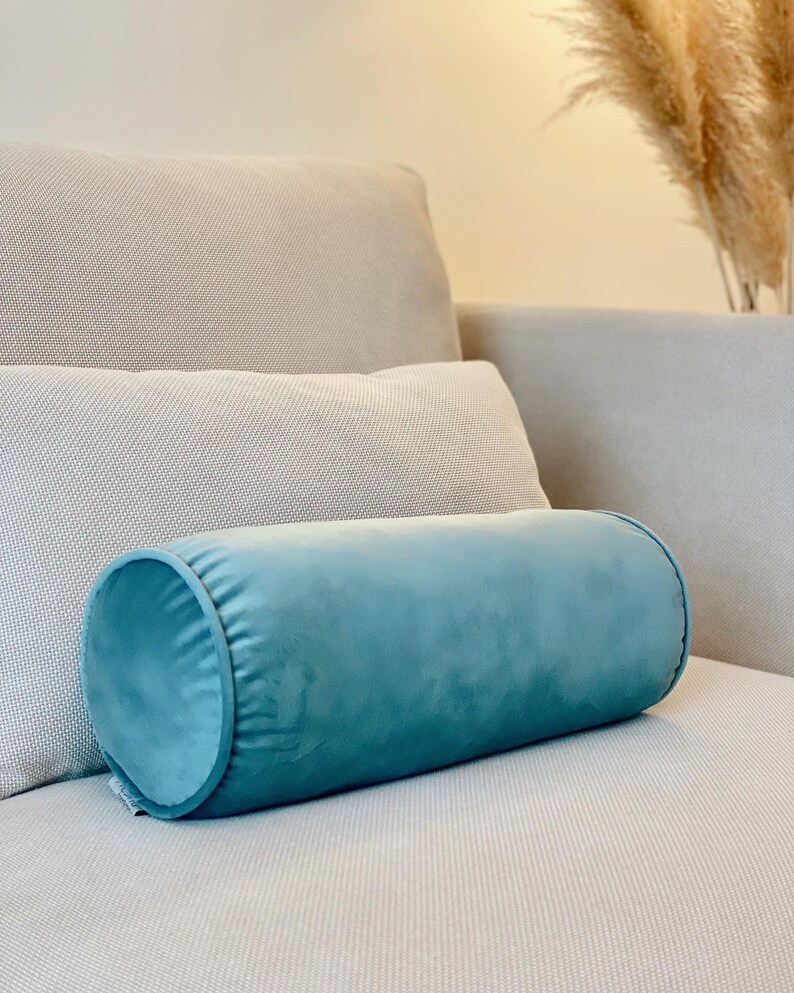 Velvet Bolster Pillow With Piping | Velvet Cushion | Body Pillow 14 ...