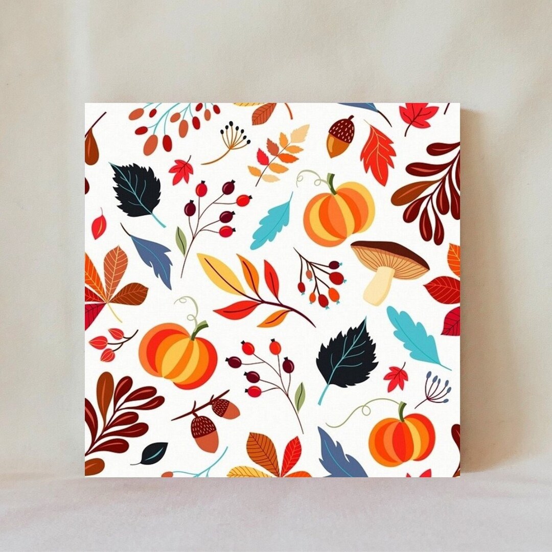 Decorative Tile, 4x4, Autumn Leaves, Thanksgiving, Halloween, Fall ...