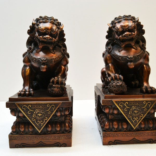 Large Foo Dogs Statue - Etsy