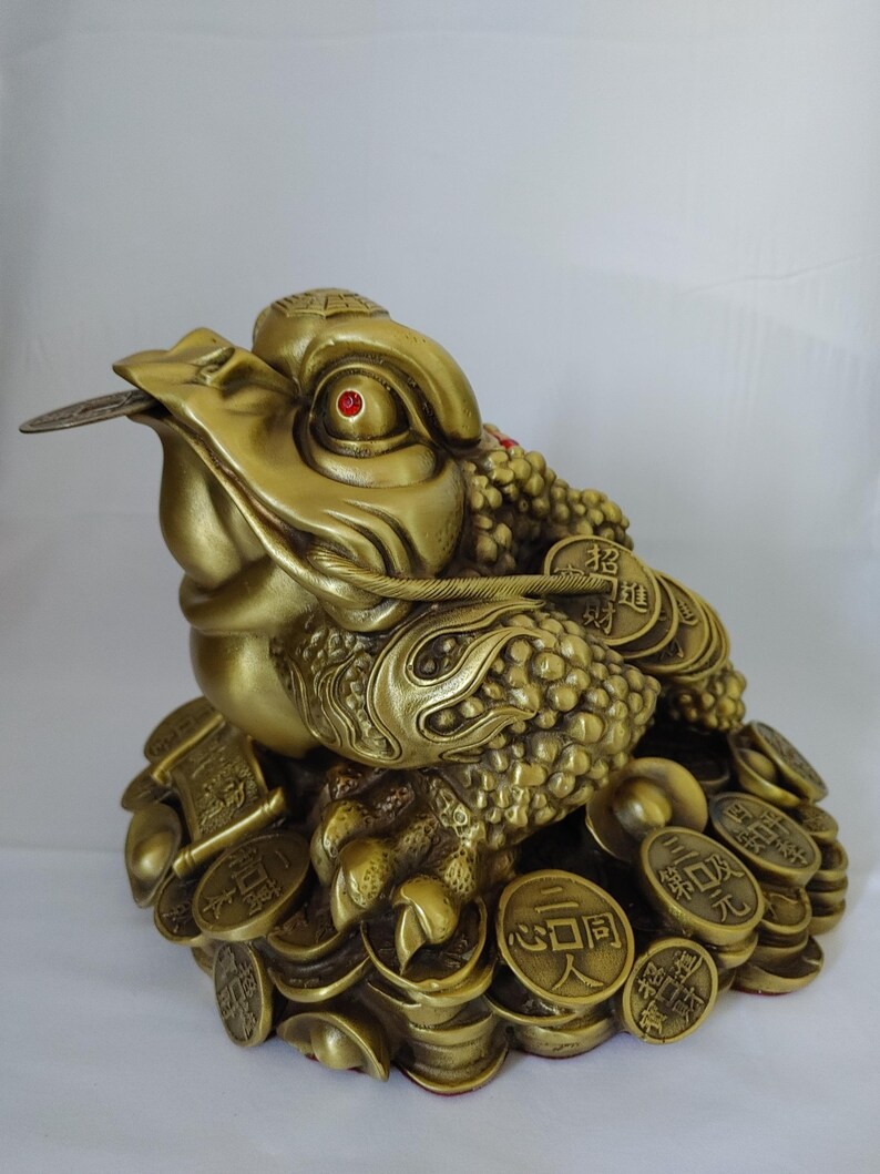 Large Brass Money Frog for Feng Shui - Etsy