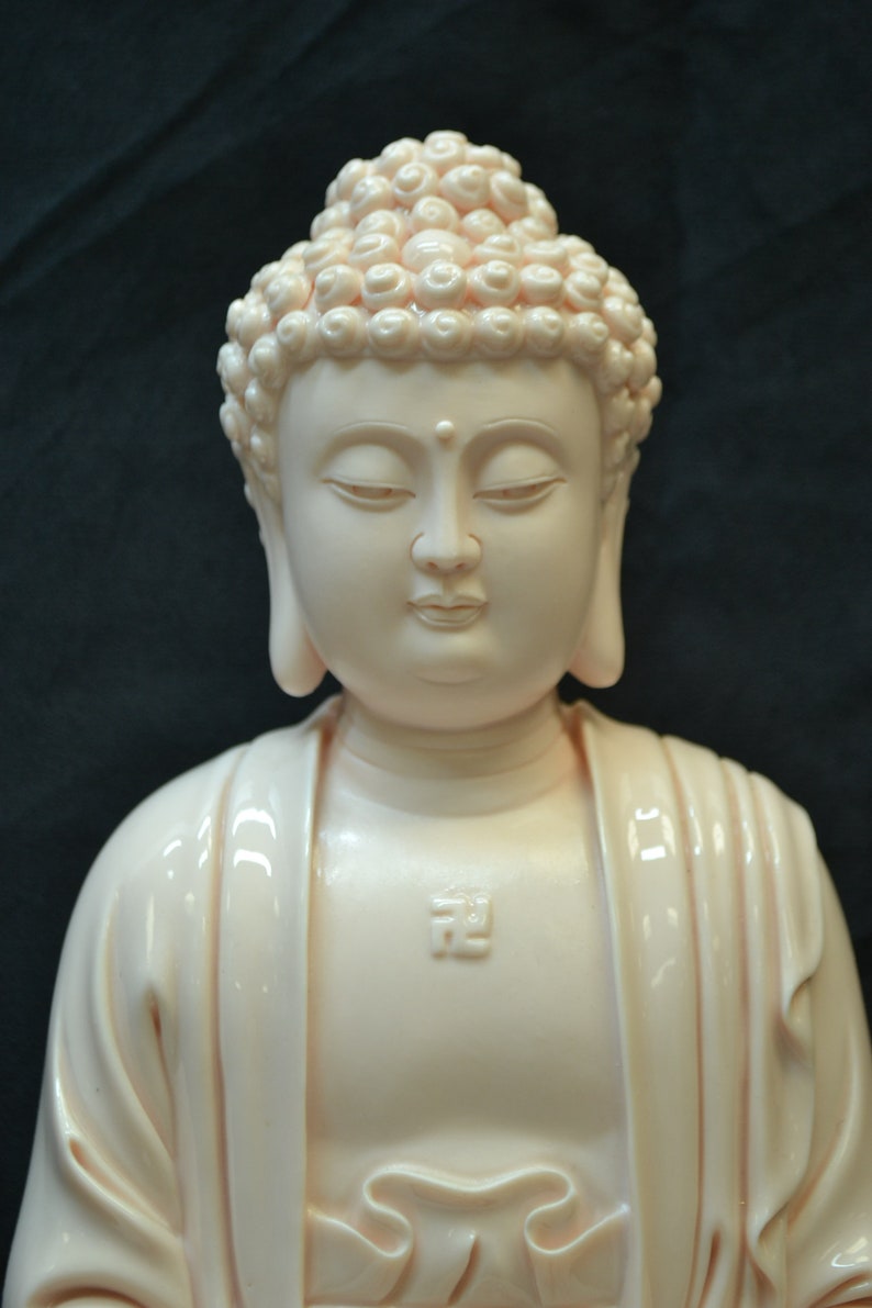 Large Pink Porcelain Buddha Statue /meditation /home Decor Statue.7152 ...