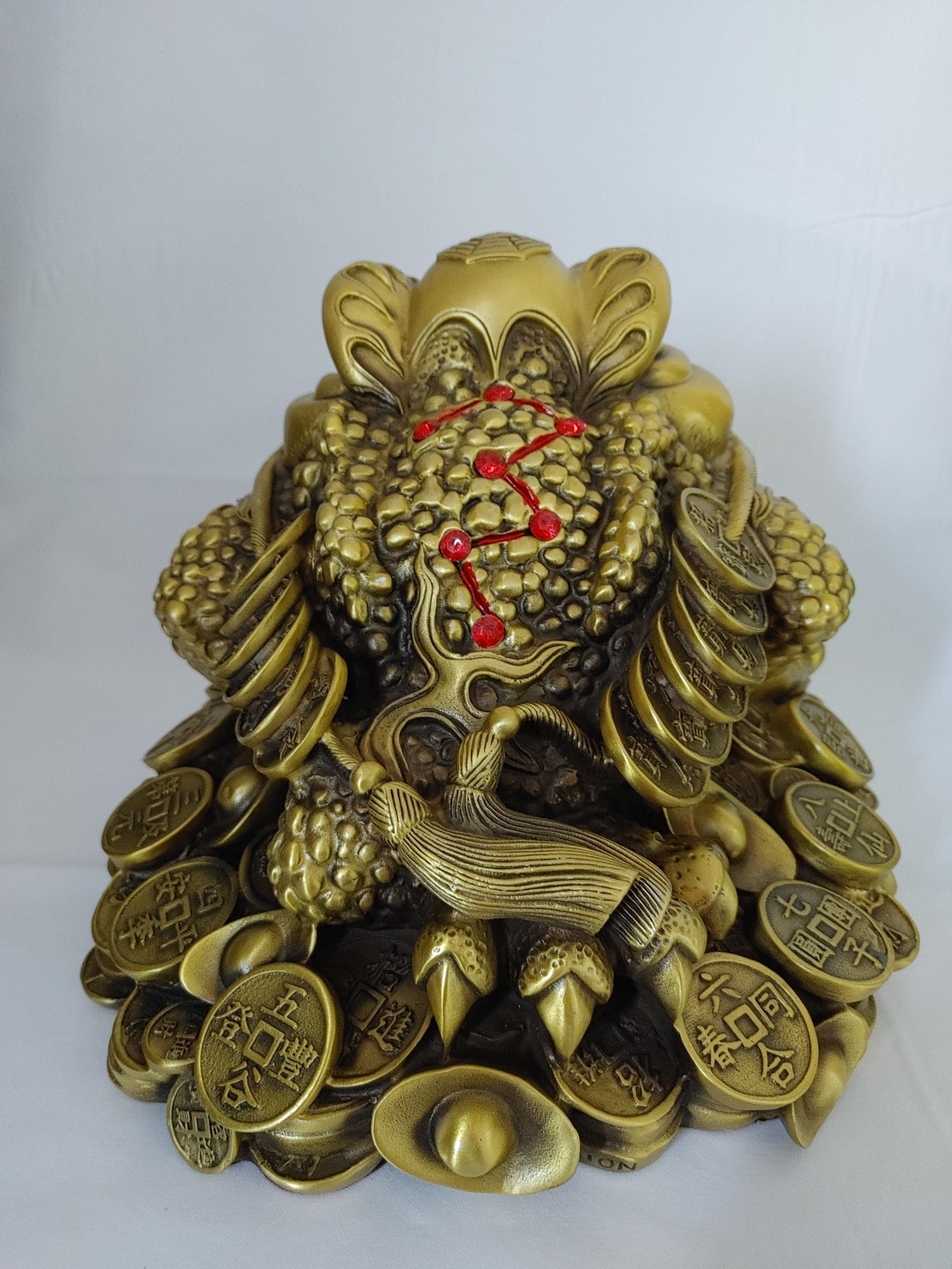 Large Brass Money Frog for Feng Shui - Etsy