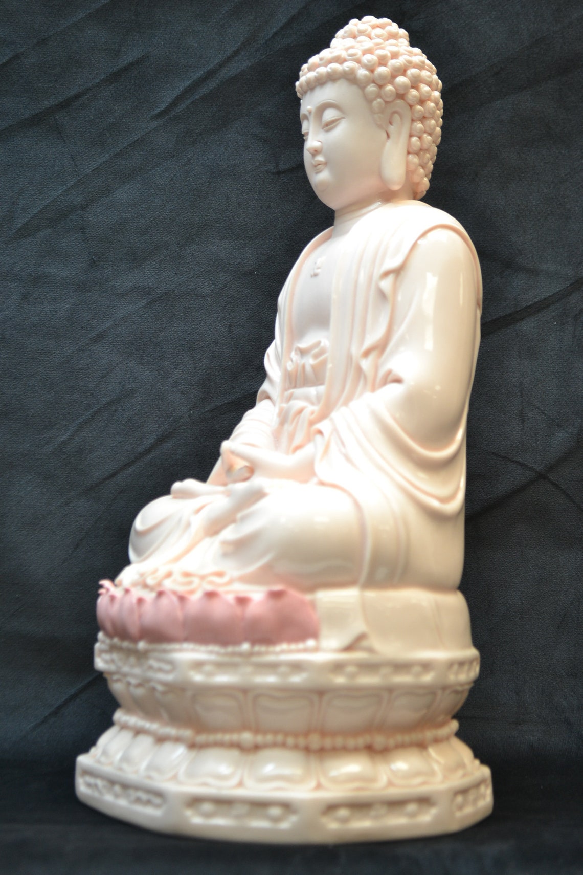 Large Pink Porcelain Buddha Statue /meditation /home Decor Statue.7152 ...
