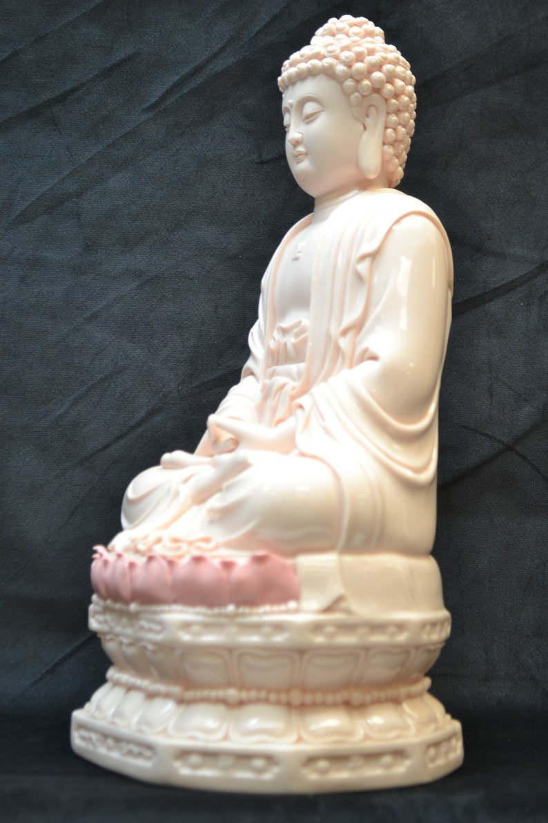Large Pink Porcelain Buddha Statue /meditation /home Decor Statue.7152 ...