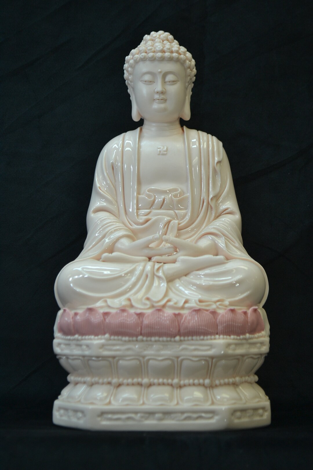 Large Pink Porcelain Buddha Statue /meditation /home Decor Statue.7152 ...