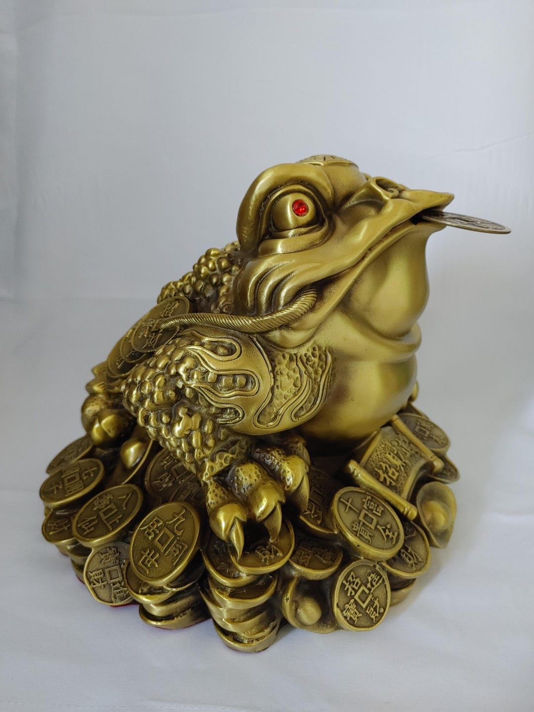 Large Brass Money Frog for Feng Shui - Etsy