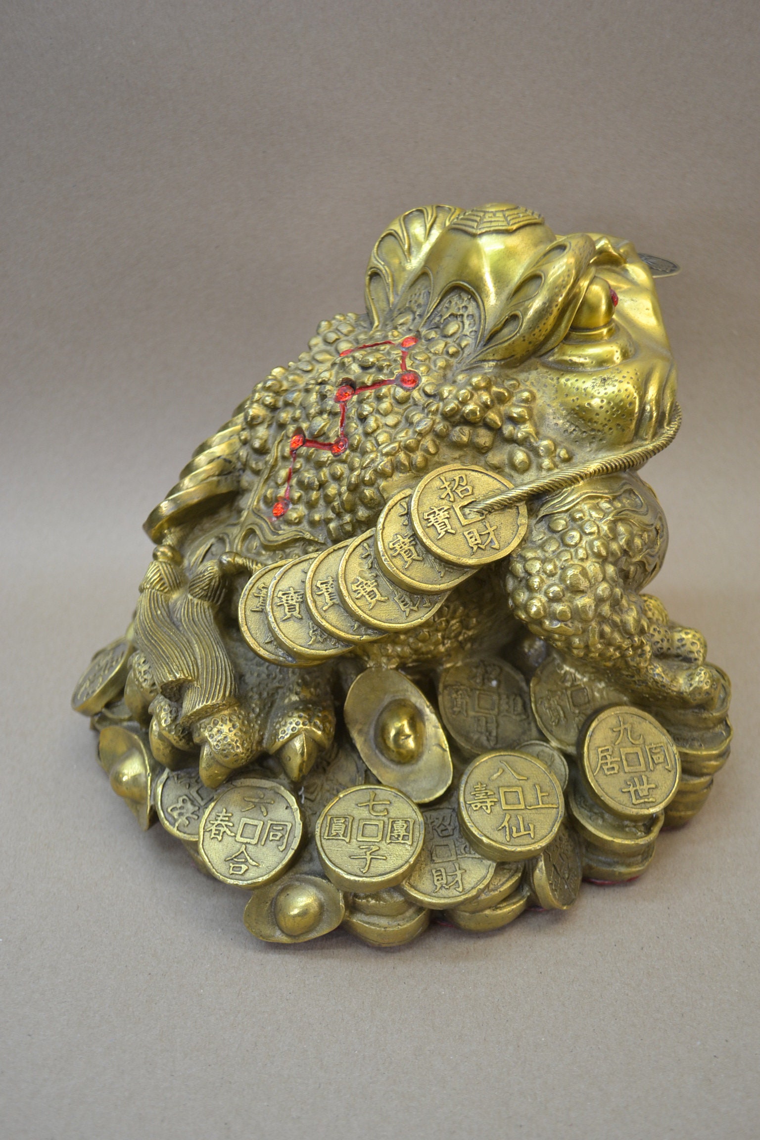 Large Brass Money Frog for Feng Shui - Etsy