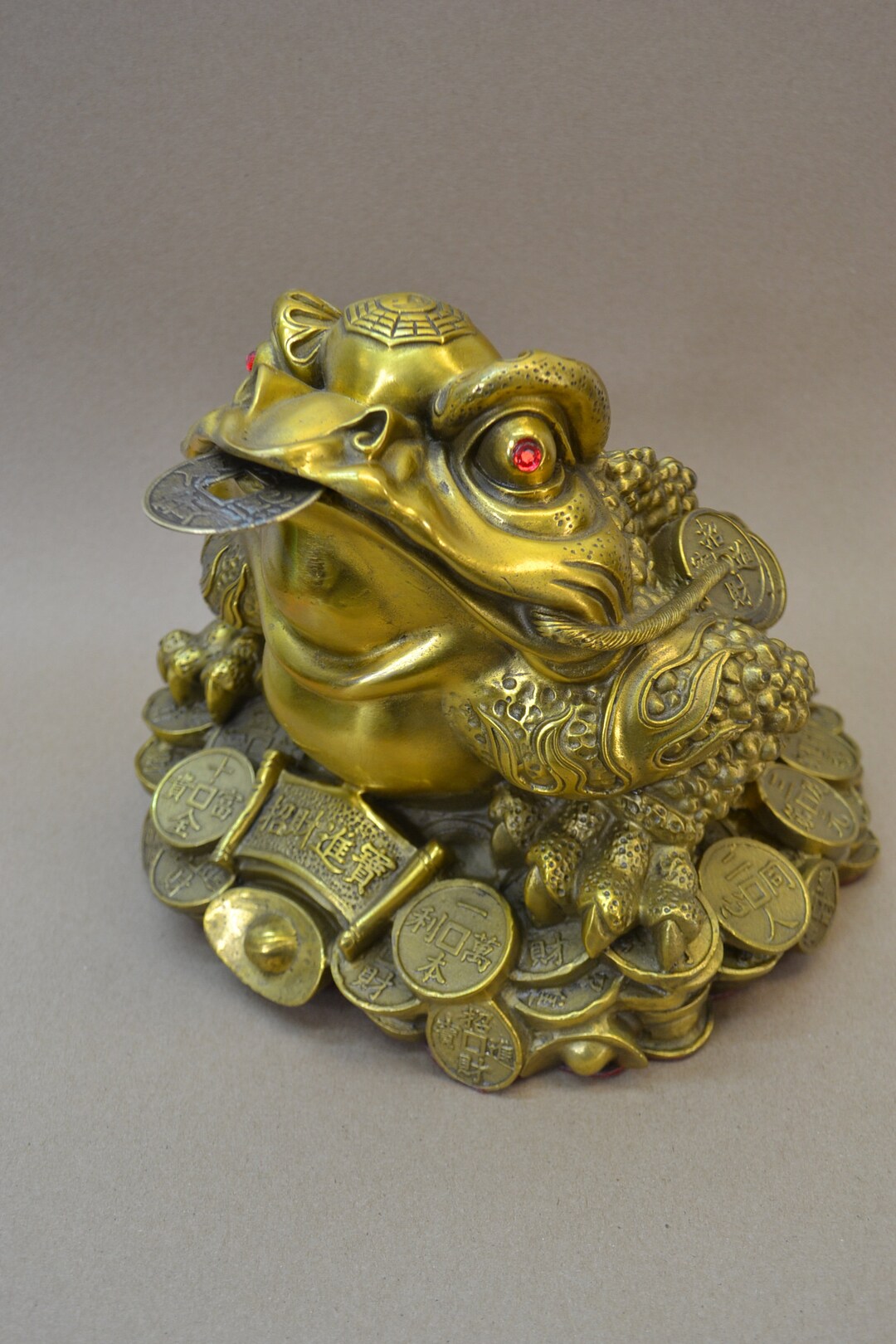 Large Brass Money Frog for Feng Shui - Etsy