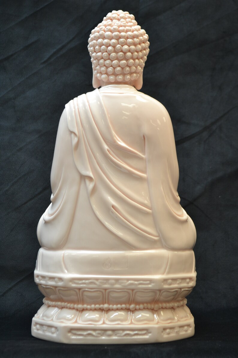 Large Pink Porcelain Buddha Statue /meditation /home Decor Statue.7152 ...