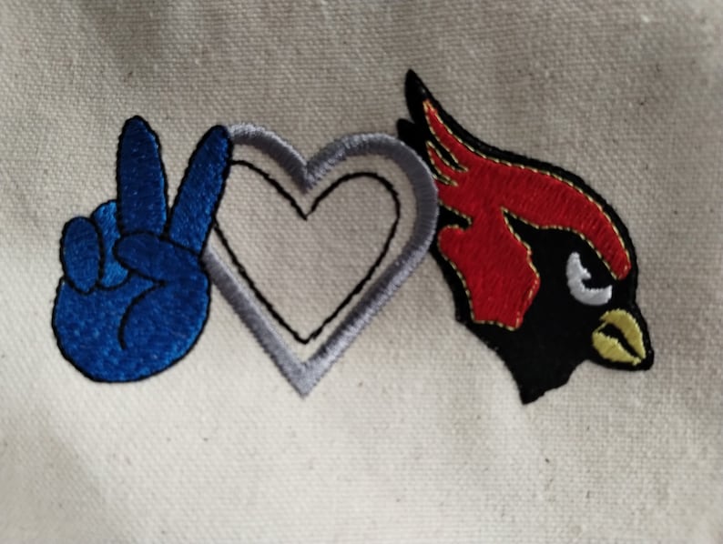 Cardinal Applique Machine Embroidery Design, Peace, Applique Heart Love ...