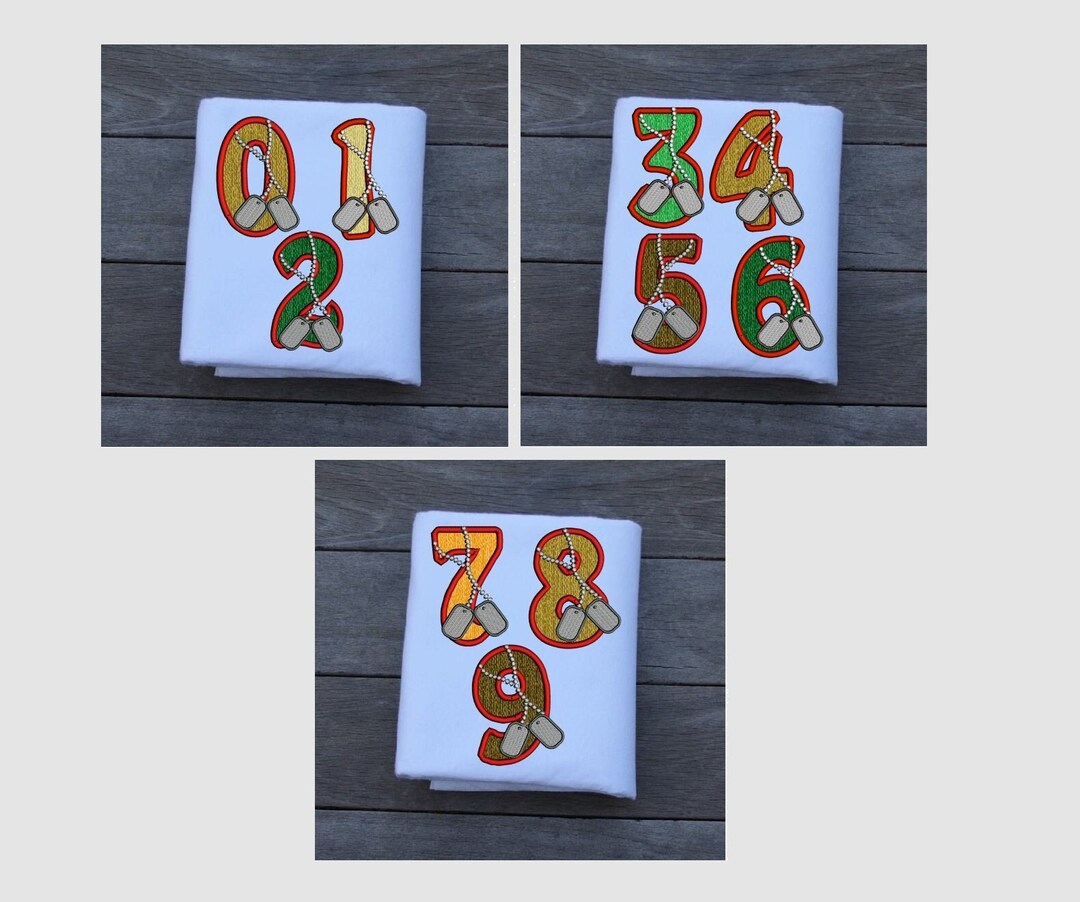 Applique Numbers Machine Embroidery Designs in 4 Sizes, Applique Dog ...