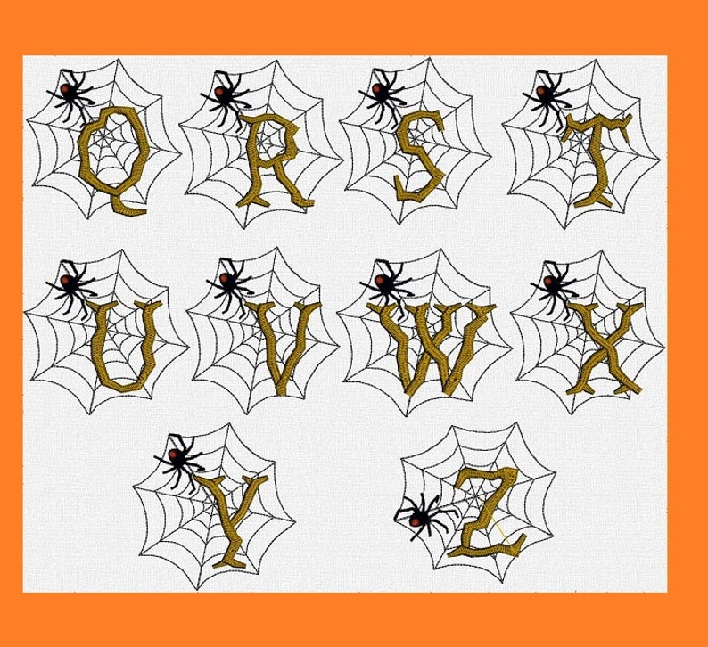 Spider Web Machine Embroidery Design Spider Web Font - Etsy