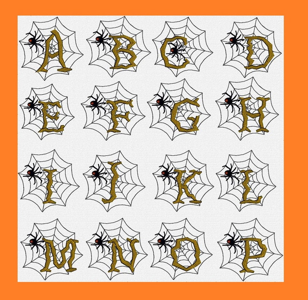 Spider Web Machine Embroidery Design, Spider Web Font Embroidery Design ...