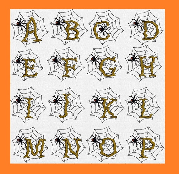 Spider Web Machine Embroidery Design Spider Web Font - Etsy