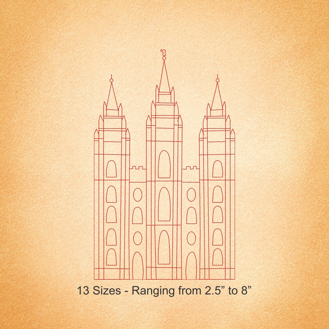 LDS Salt Lake Temple Machine Embroidery Design, Salt Lake Temple ...