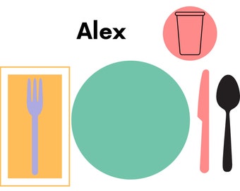 Printable Placemat Montessori Simple Design Fork and Spoon - Digital ...