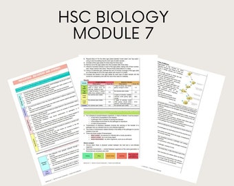 HSC Module 5 Biology Extensive Handwritten Notes, Black Paper, Colorful ...