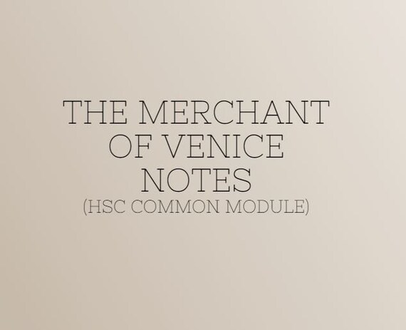 The Merchant of Venice Notes | Etsy
