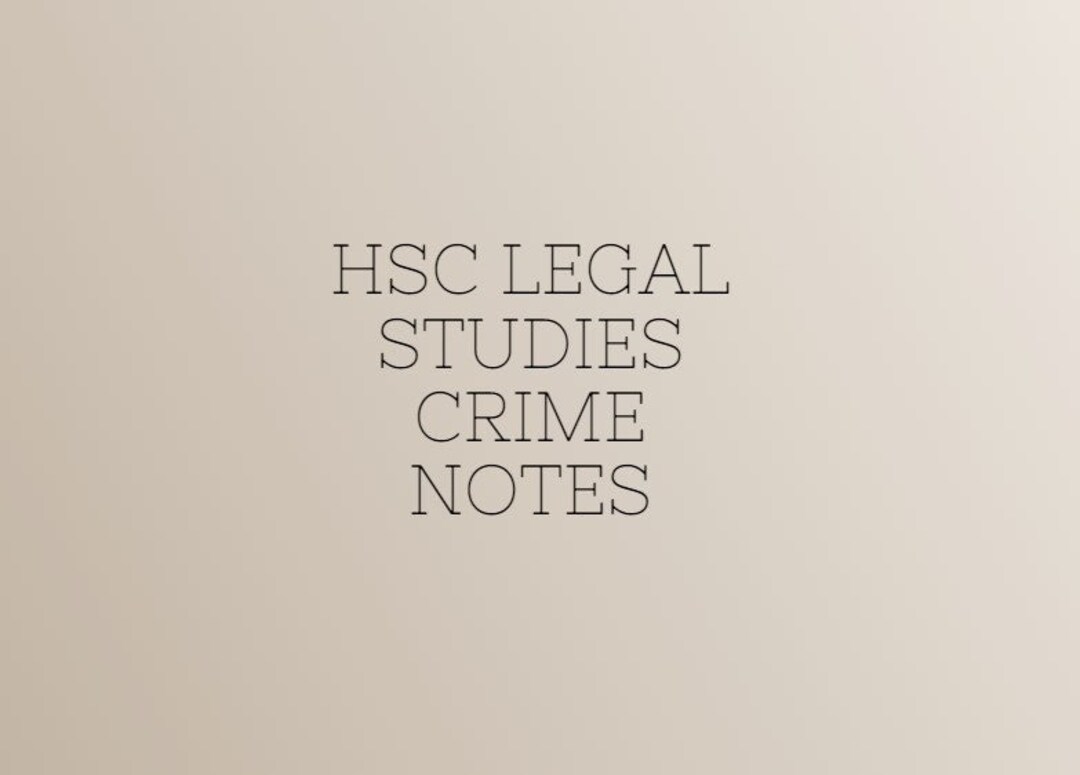 HSC Legal Studies Crime Notes - Etsy