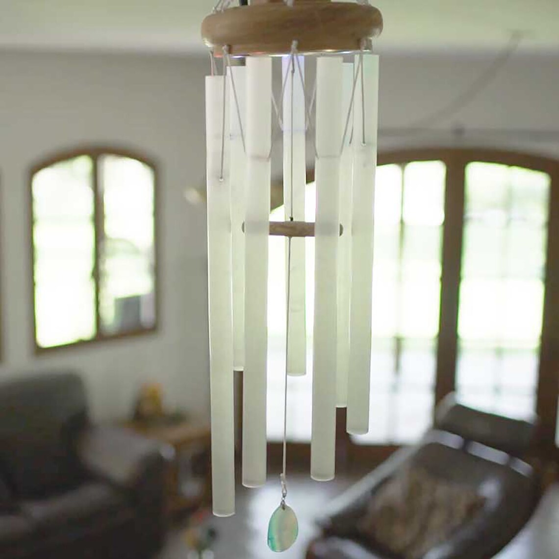 Crystal Wind Chime With Colors Lights System White Quartz & - Etsy