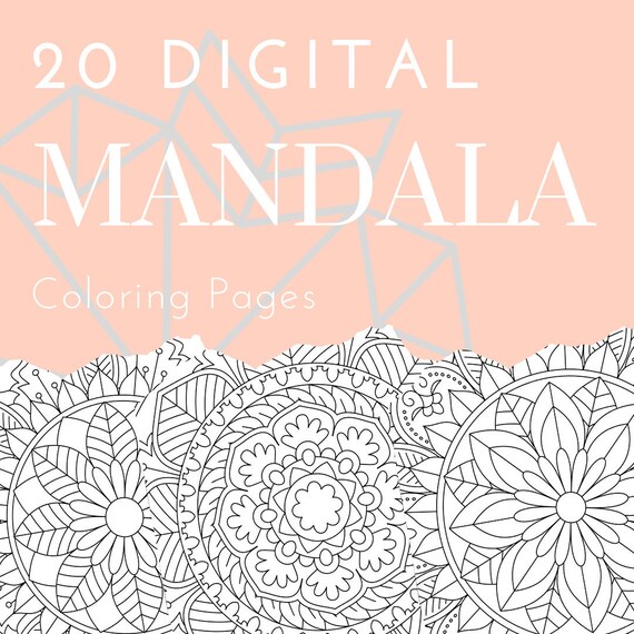 20 Mandala Coloring Pages Digital Download Adult Coloring | Etsy