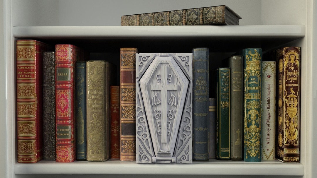 Coffin Dice Case Booknook Bookend 3D Printed Resin Crosslances Library ...