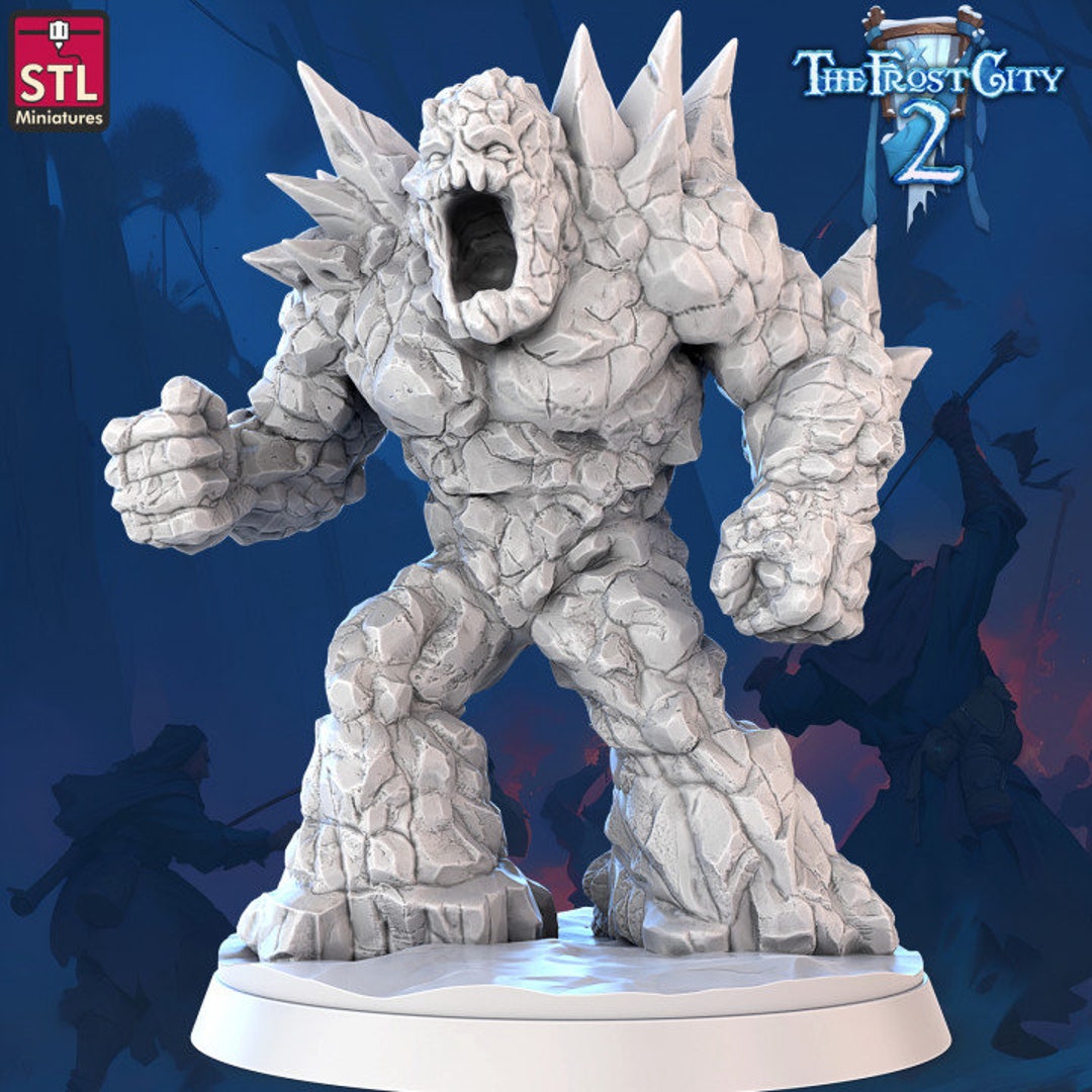 Granite Golems the Frost City 2 3D Printed Miniatures Tabletop D&D STL ...