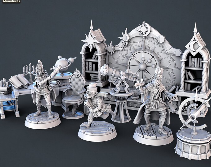 Astronomer Fantasy Set 3D Printed Miniatures Tabletop D&D STL ...