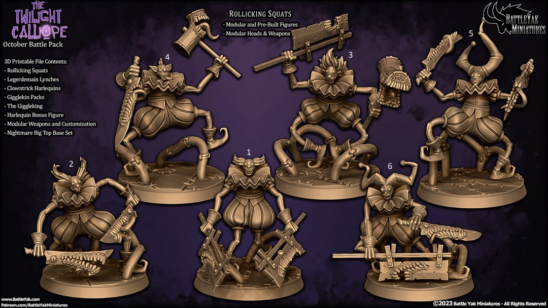 Twilight Calliope Rollicking Squats Evil Clown Miniatures - Etsy