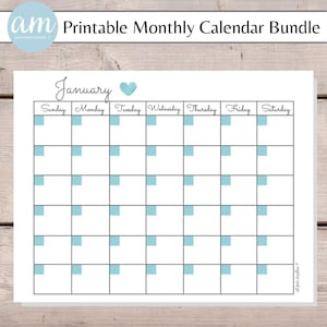 PRINTABLE Undated Monthly Planner Page, Monthly Calendar Page Insert ...