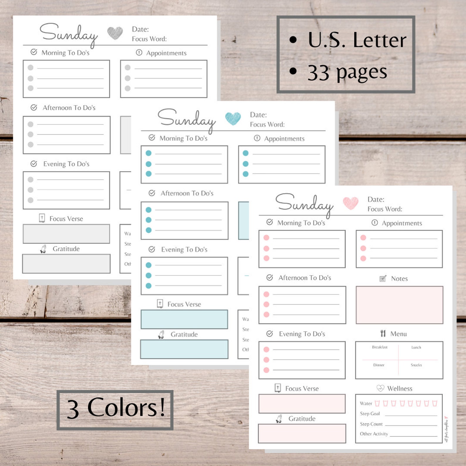 PRINTABLE Undated Daily Planner Page, Christian Planner, Daily Planner ...