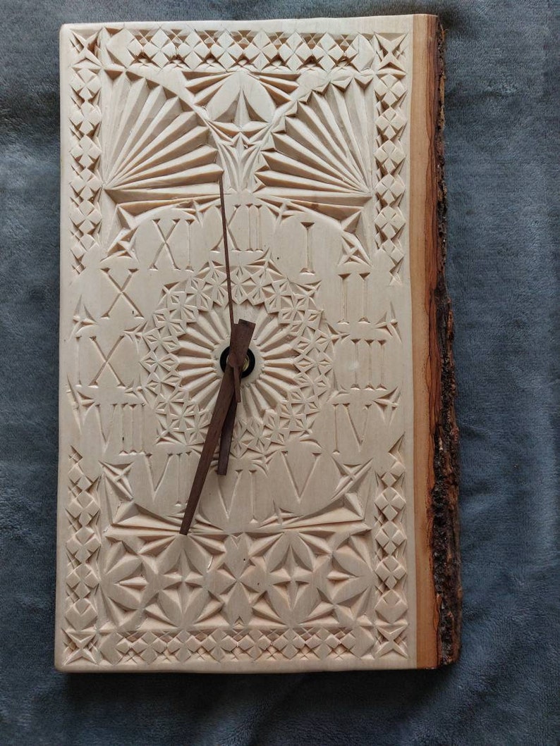 Chip Carved Clock - Etsy