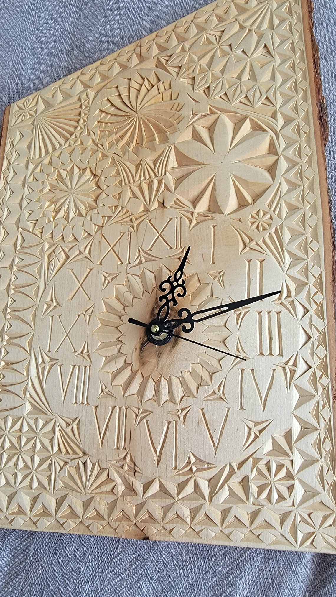 Hand Carved Running Clock. - Etsy