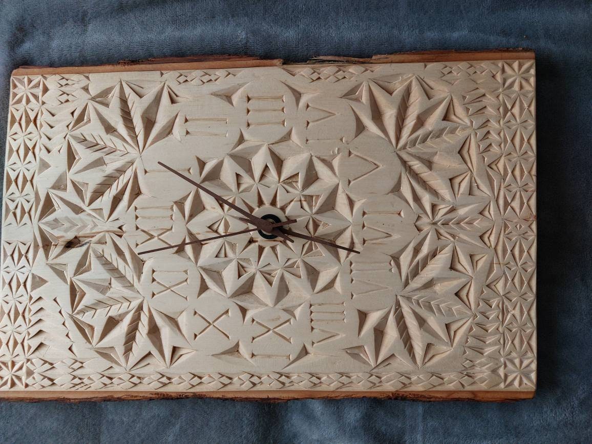 Chip Carved Clock - Etsy