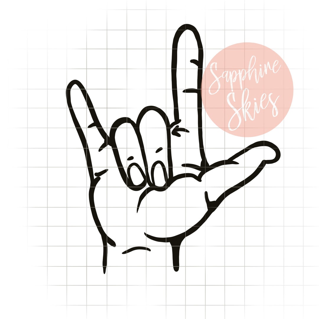 I Love You Sign Language Png - Etsy