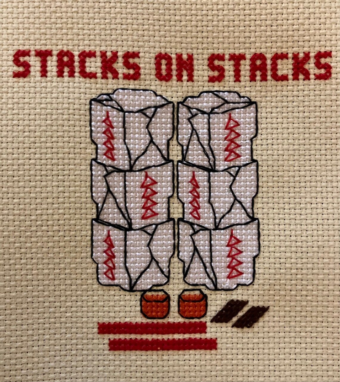 Stacks on Stacks Takeout Cross Stitch Pattern - Etsy